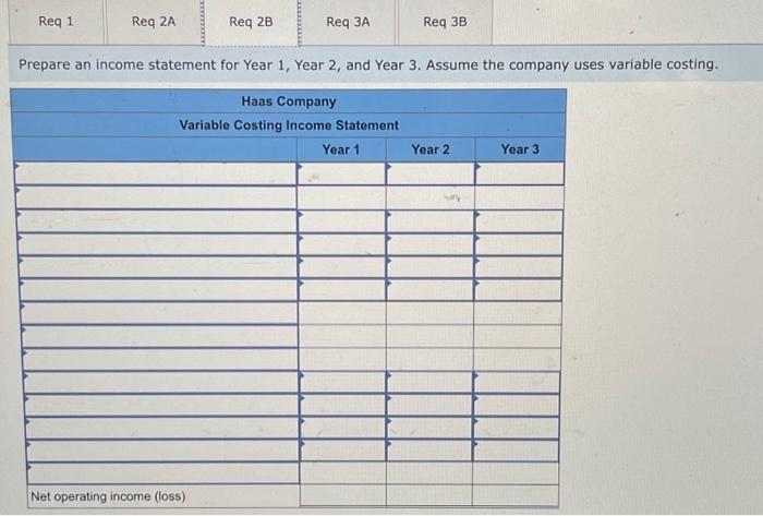 Solved Prepare an income statement for Year 1, Year 2, and | Chegg.com