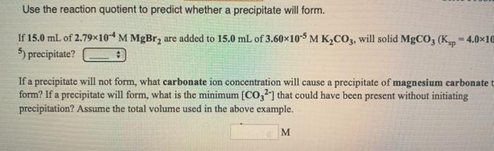 Solved Use the reaction quotient to predict whether a | Chegg.com