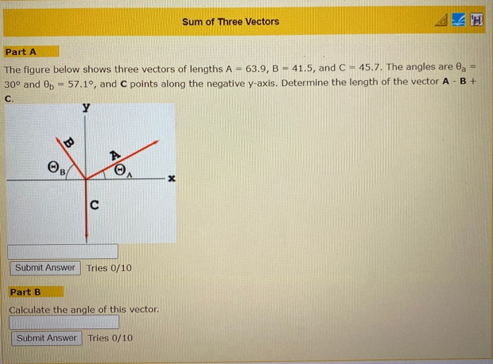 Solved Sum of Three Vectors 44H Part A The figure below | Chegg.com