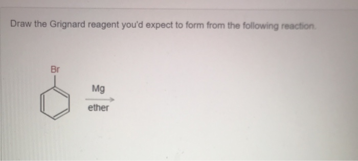 Solved Draw the Grignard reagent you'd expect to form from | Chegg.com