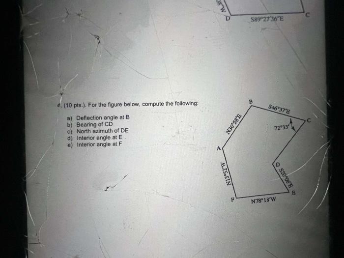 Solved 4. (10 pts.). For the figure below, compute the | Chegg.com