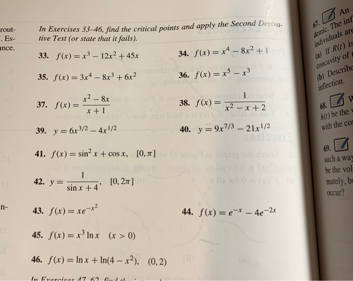 Solved rout- In Exercises 33-46, find the critical points | Chegg.com