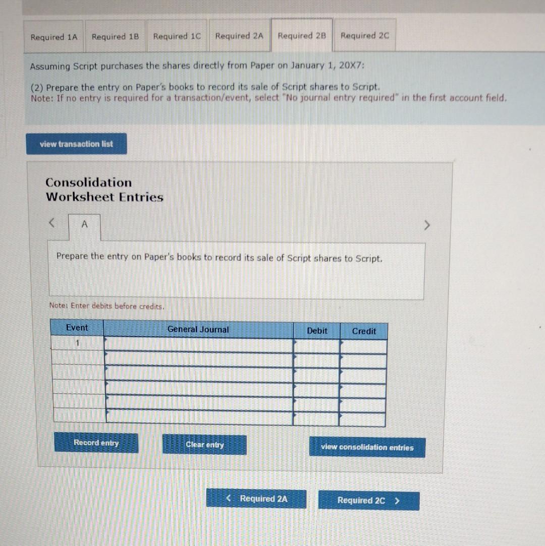 Solved Paper Corporation acquired 75 percent of Script | Chegg.com