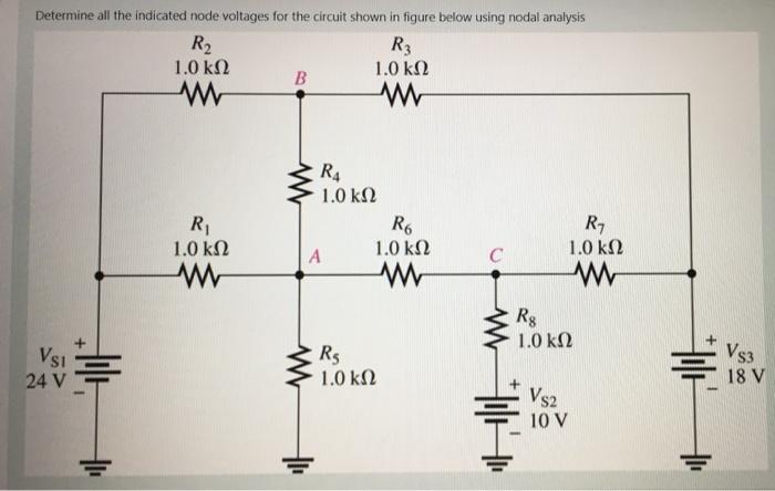 Solved determine all indicated node voltages for the circuit | Chegg.com