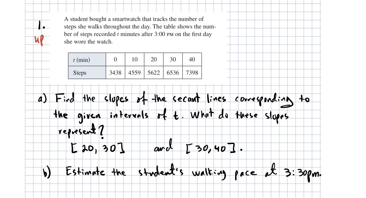 Solved A student bought a smartwatch that tracks the number | Chegg.com