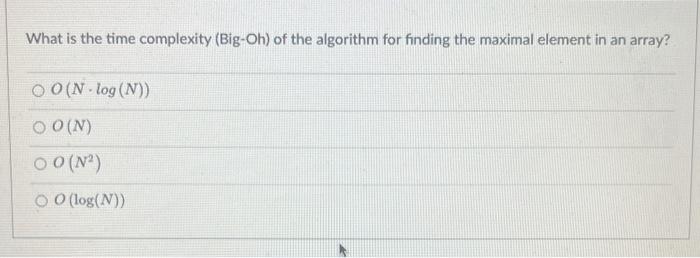 Solved What is the time complexity (Big-Oh) of the algorithm | Chegg.com