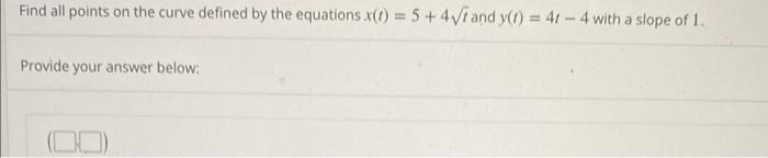 Solved Find all points on the curve defined by the equations | Chegg.com