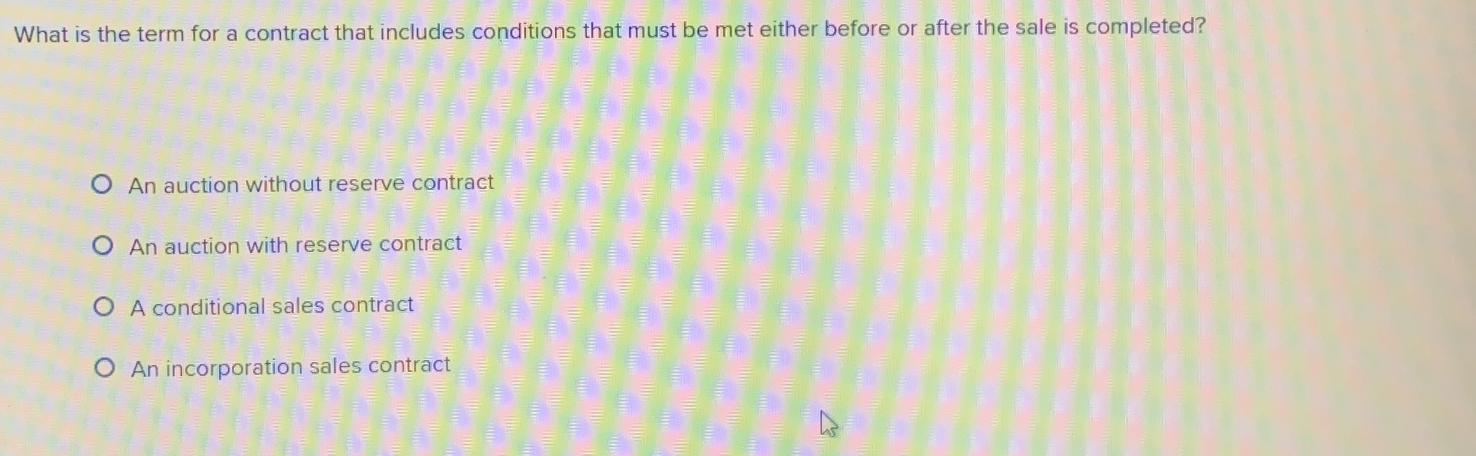 Solved What is the term for a contract that includes | Chegg.com