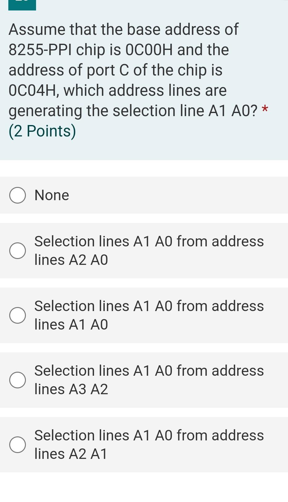 Solved Assume that the base address of 8255-PPI chip is | Chegg.com