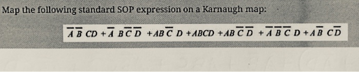 Solved Map the following standard SOP expression on a | Chegg.com