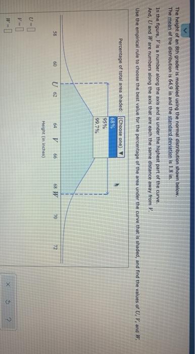 Solved The height of an 8th grader is modeled using the | Chegg.com