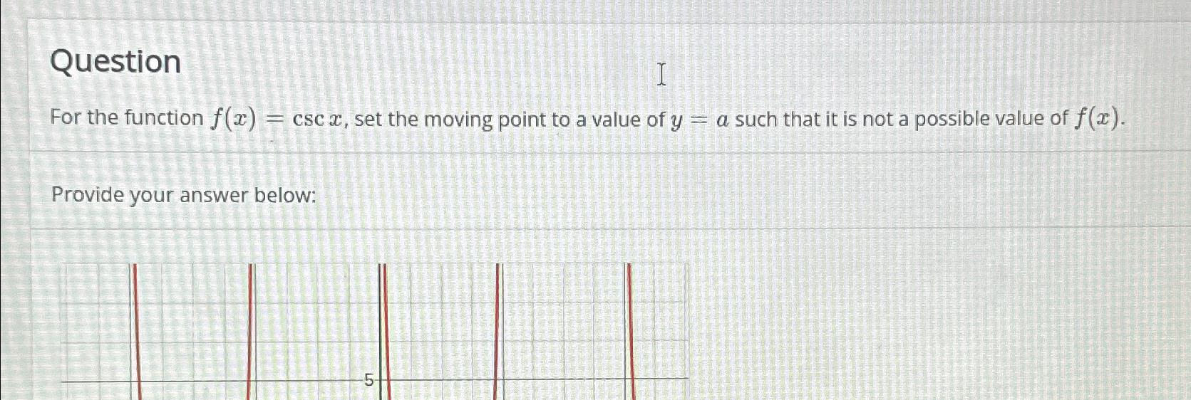 Solved QuestionFor the function f(x)=cscx, ﻿set the moving | Chegg.com