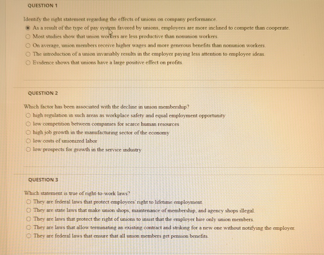 Solved QUESTION 1Identify the right statement regarding the | Chegg.com