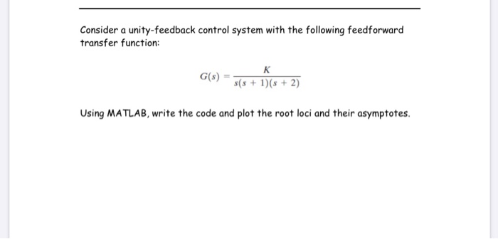 Solved Consider a unity-feedback control system with the | Chegg.com
