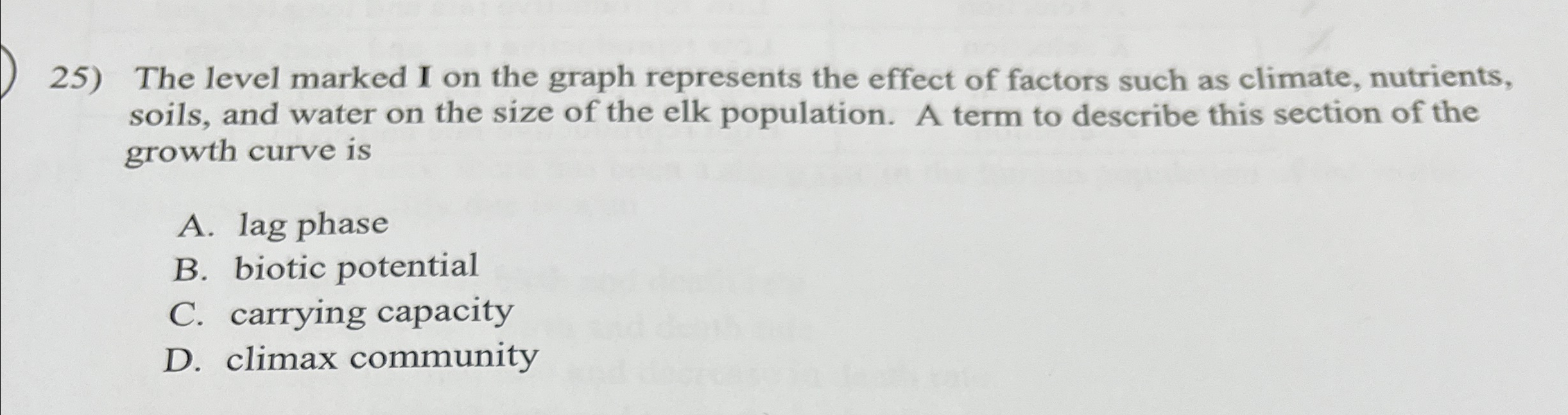 Solved The level marked I on the graph represents the effect | Chegg.com