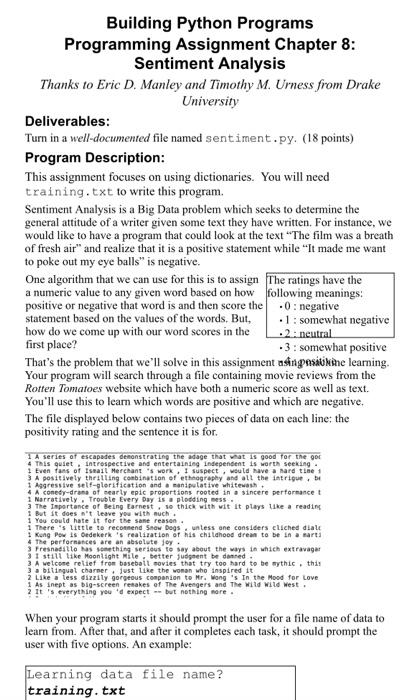 **ANSWER IN PYTHON PLEASE**Building Python Programs | Chegg.com