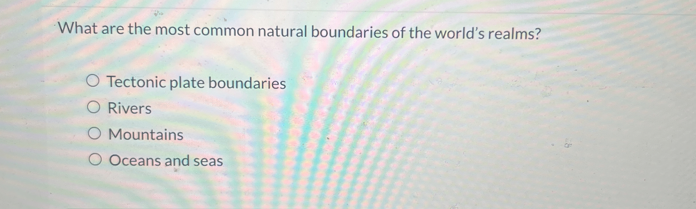 Solved What are the most common natural boundaries of the | Chegg.com