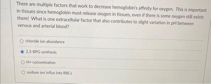 Solved What is the allosteric effector of hemoglobin found | Chegg.com