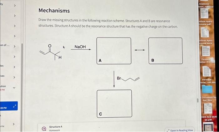 Solved Mechanisms Draw the missing structures in the | Chegg.com