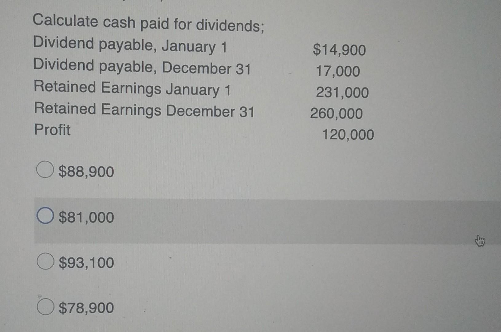 Solved $88,900 $81,000 $93,100 $78,900 | Chegg.com