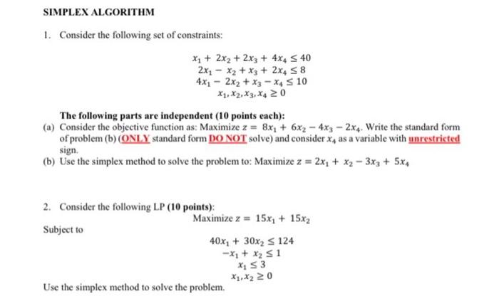 Solved 1. Consider the following set of constraints: | Chegg.com