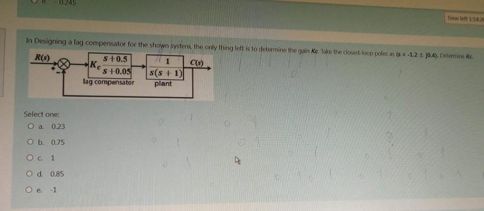 Solved In Designing a lag compensator for the shown system. | Chegg.com