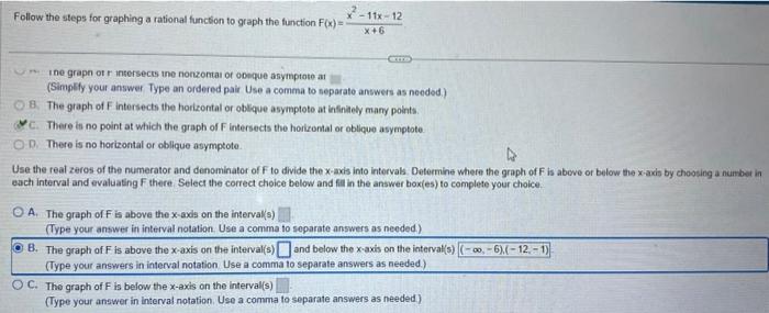 Solved Follow the steps for graphing a rational function to | Chegg.com