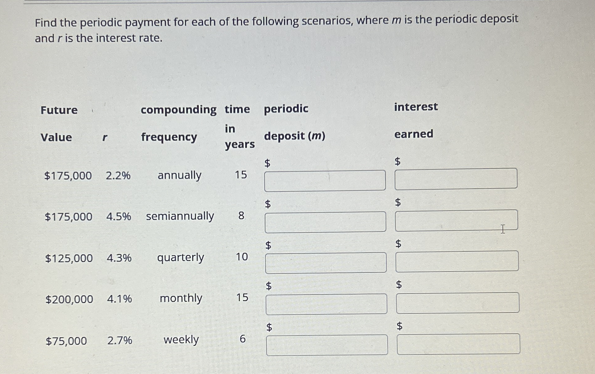 Solved Find the periodic payment for each of the following | Chegg.com