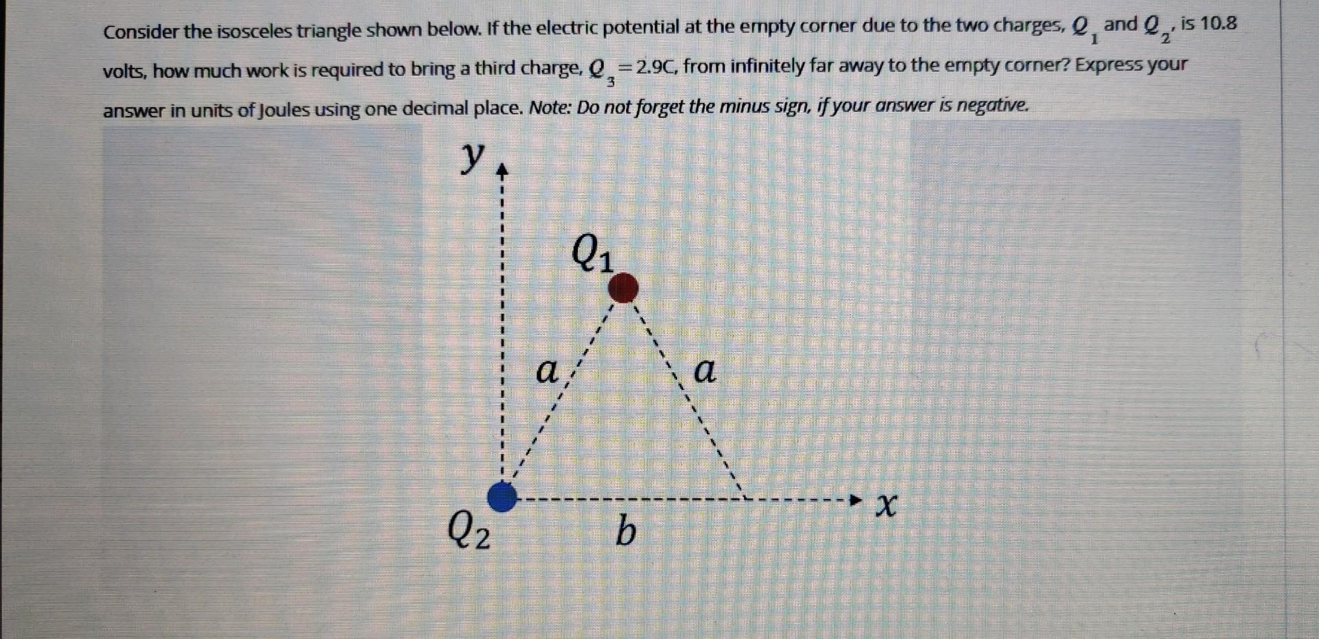 Solved Consider the isosceles triangle shown below. If the | Chegg.com