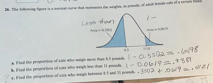 Solved 26. The following figure is a normal curve that | Chegg.com