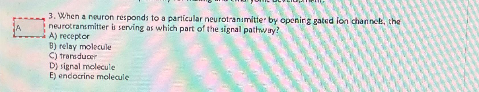 Solved When a neuron responds to a particular | Chegg.com