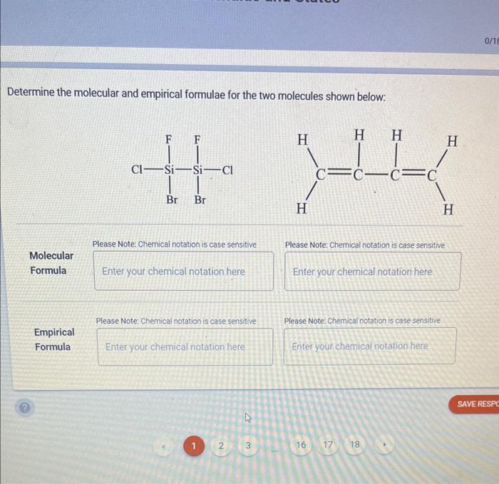 Solved Determine the molecular and empirical formulae for | Chegg.com