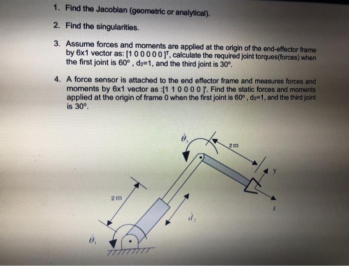 1. Find the Jacobian (geometric or analytical). 2. | Chegg.com
