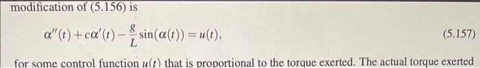 Modeling Exercise 7.4.3 Take u(t)=0 (no control) and | Chegg.com