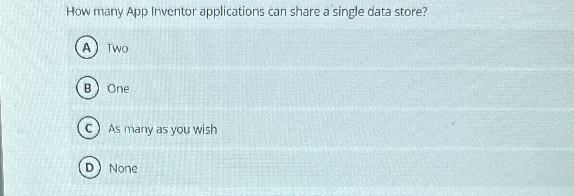 Solved How many App Inventor applications can share a single | Chegg.com
