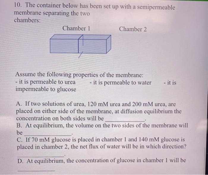 Solved 10. The container below has been set up with a | Chegg.com