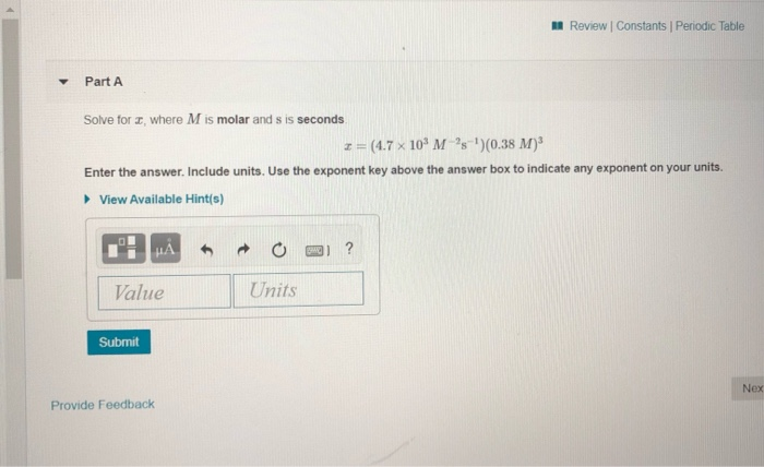 Solved Review Constants | Periodic Table Part A Solve for | Chegg.com