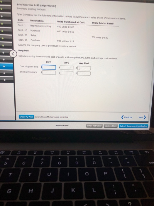 Solved Brief Exercise 6-35 (Algorithmic) Inventory Costing | Chegg.com