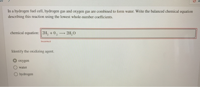 Solved In a hydrogen fuel cell, hydrogen gas and oxygen gas | Chegg.com