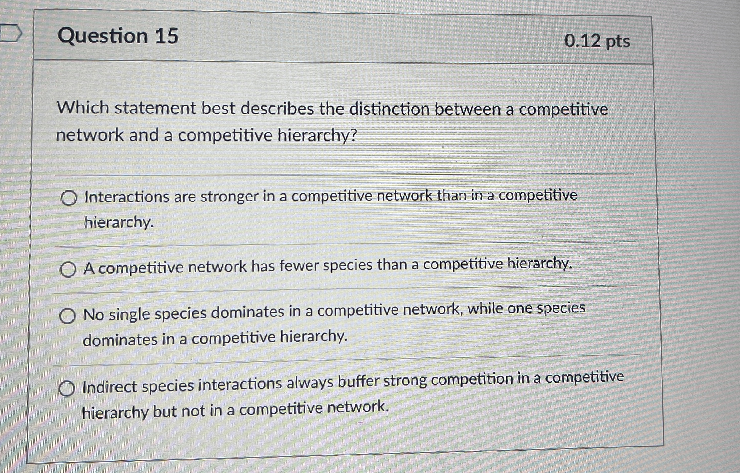 Solved Question 150.12 ﻿ptsWhich statement best describes | Chegg.com