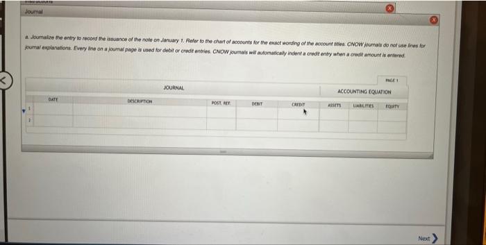 Solved Entries for notes payable Instructions Chart of | Chegg.com