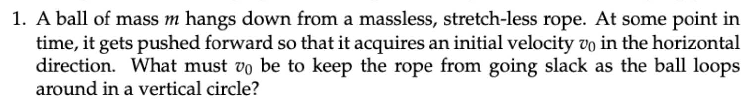 Solved A ball of mass m ﻿hangs down from a massless, | Chegg.com