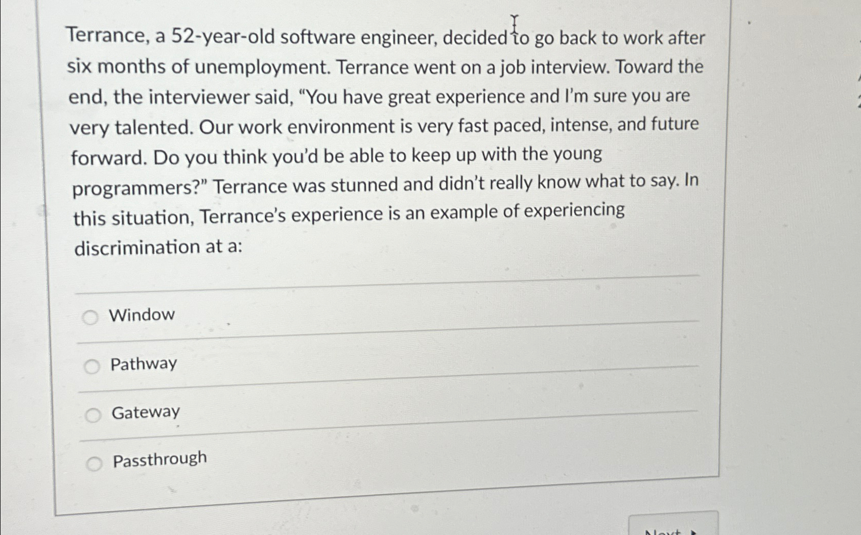 Solved Terrance, a 52-year-old software engineer, decided to | Chegg.com