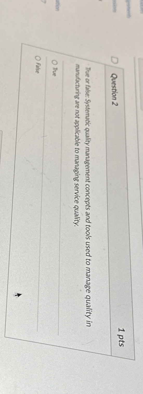 Solved Question 21 ﻿ptsTrue or false: Systematic quality | Chegg.com