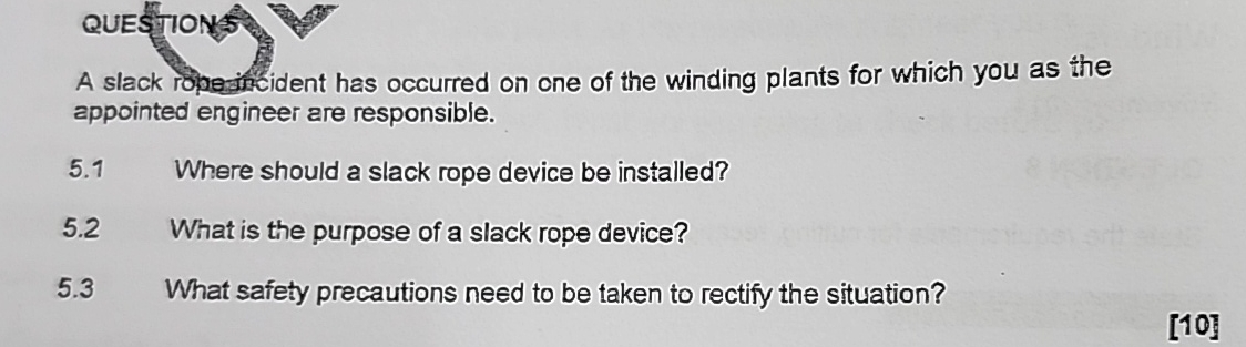 Solved QUESTIONSA slack ropesidident has occurred on one of | Chegg.com