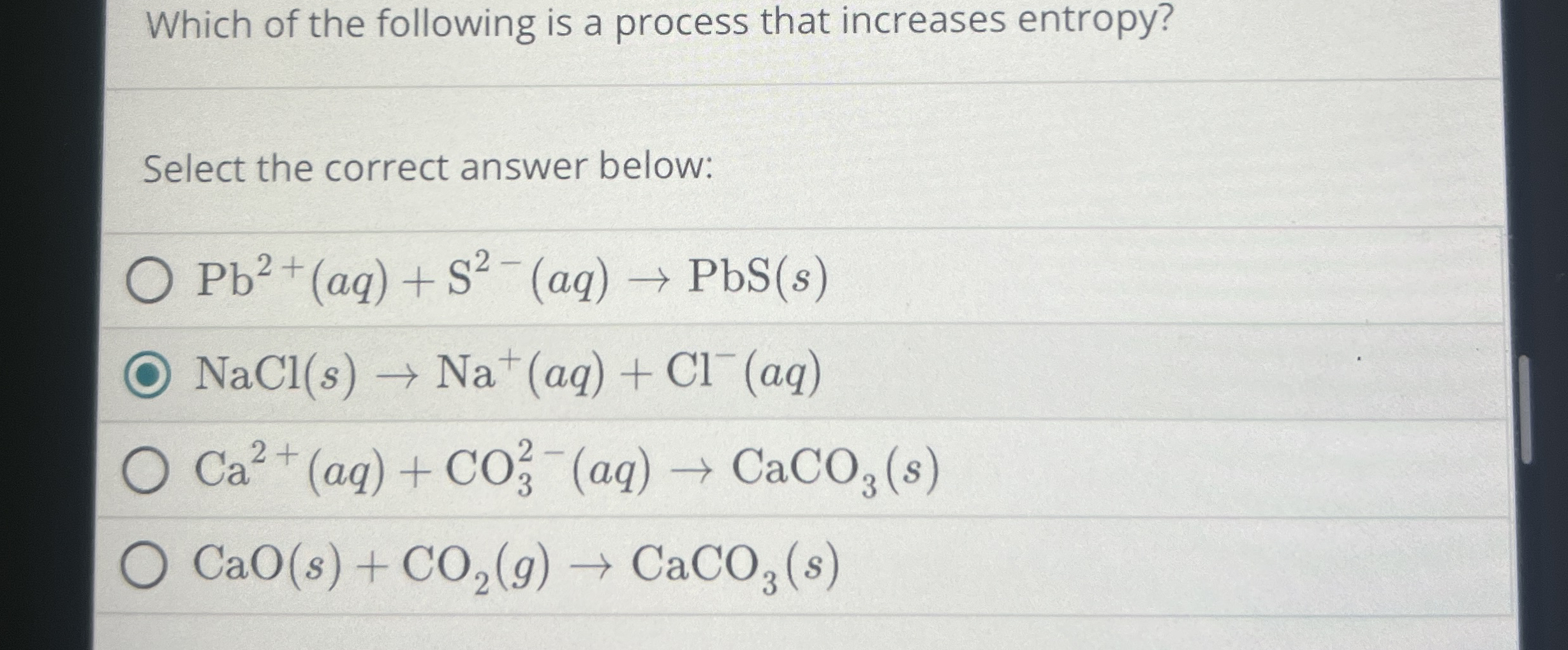 Solved Which of the following is a process that increases | Chegg.com