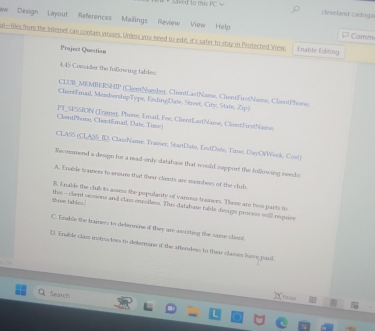 Solved Project Question 4.45 Consider the following tables: | Chegg.com