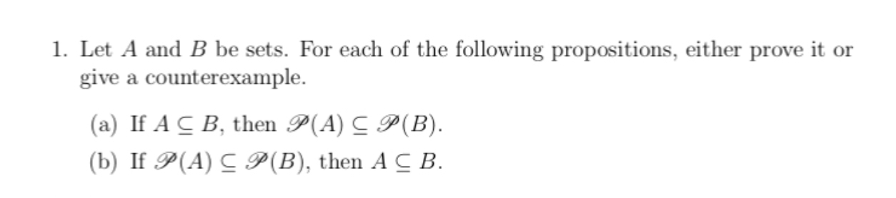 Solved Let A and B ﻿be sets. For each of the following | Chegg.com
