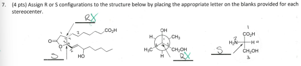 Solved 7. (4 ﻿pts) ﻿Assign R ﻿or S ﻿configurations to the | Chegg.com