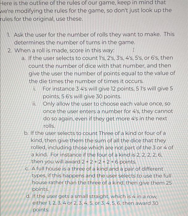 Solved Yahtzee is a dice game where you try to maximize your | Chegg.com